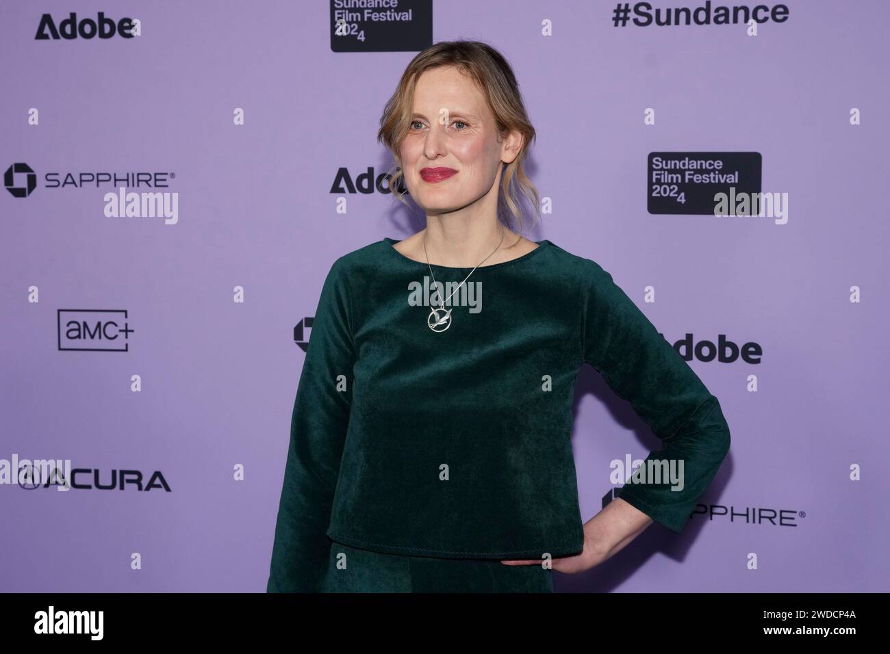 Amy Liptrot attends the premiere of "The Outrun" at the Library Center ...