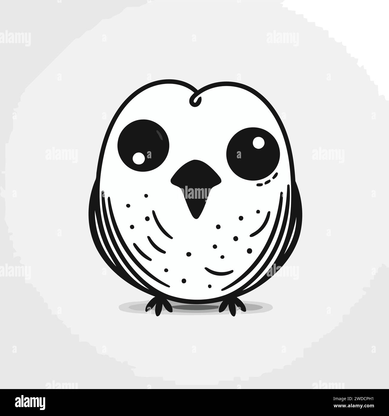 Cute Owls Cartoon Black And White