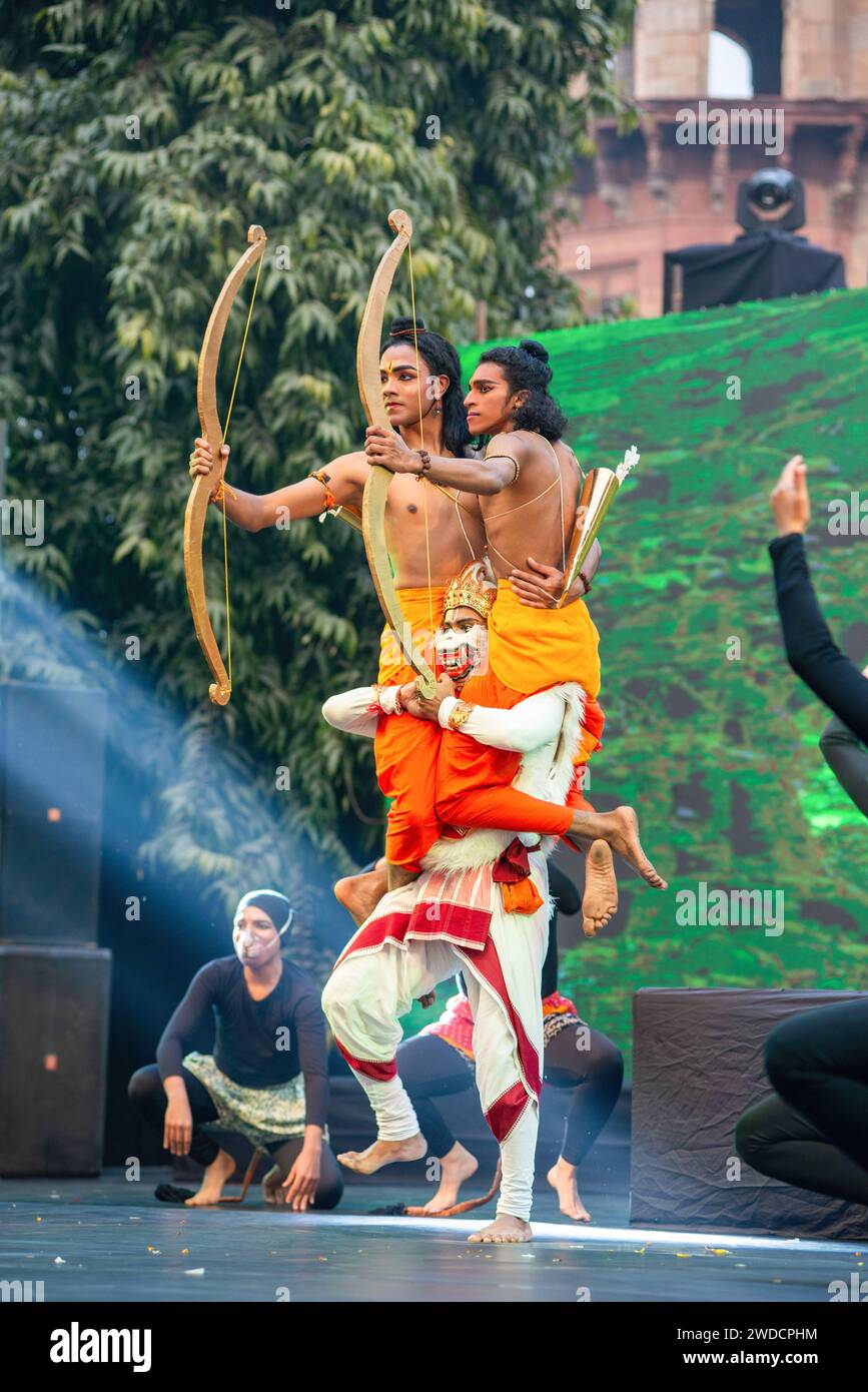 New Delhi, India. 19th Jan, 2024. Members of the Ramayana group from ...