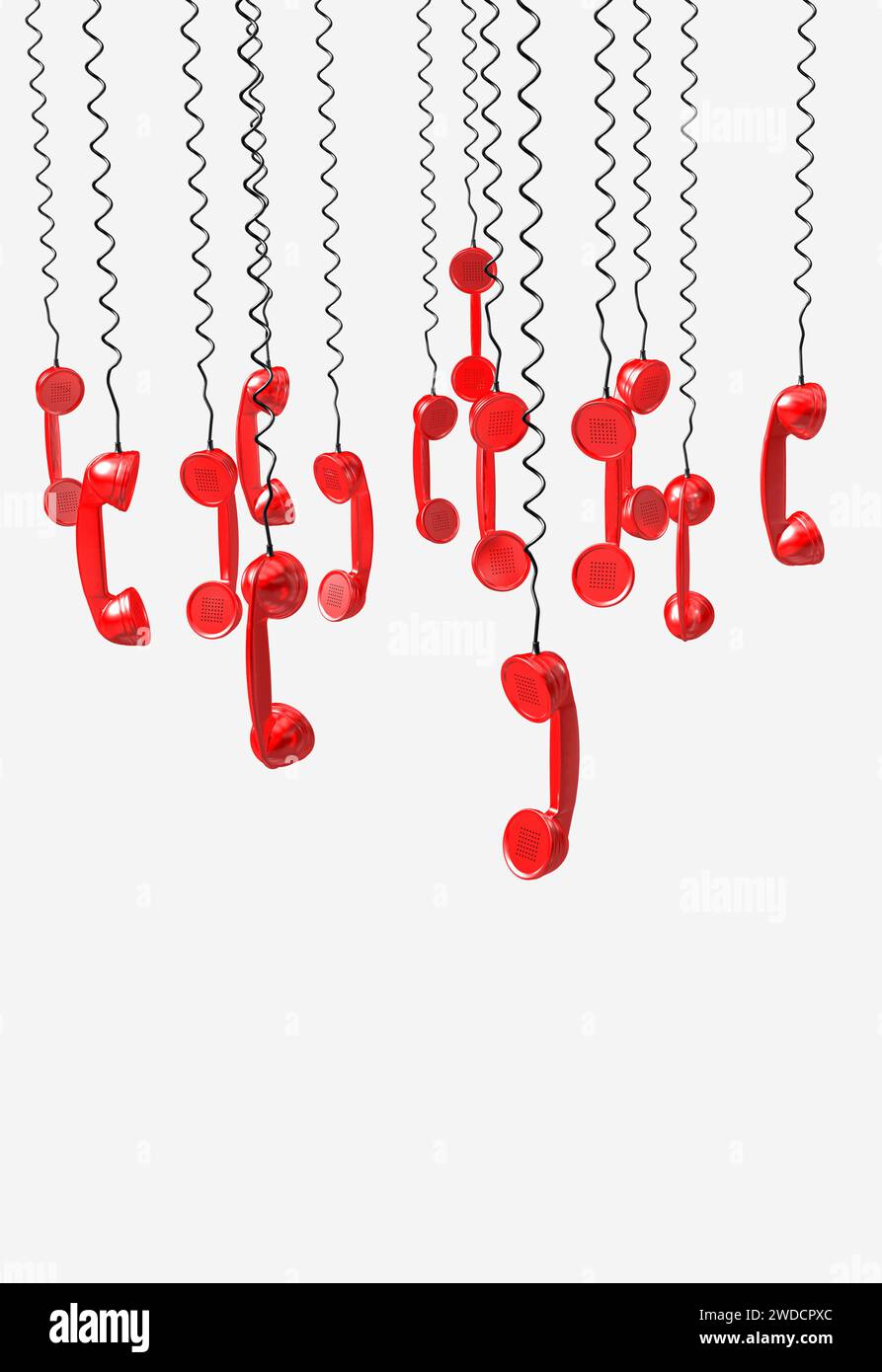 Emergency phone hanging upside down, illustration Stock Photo - Alamy