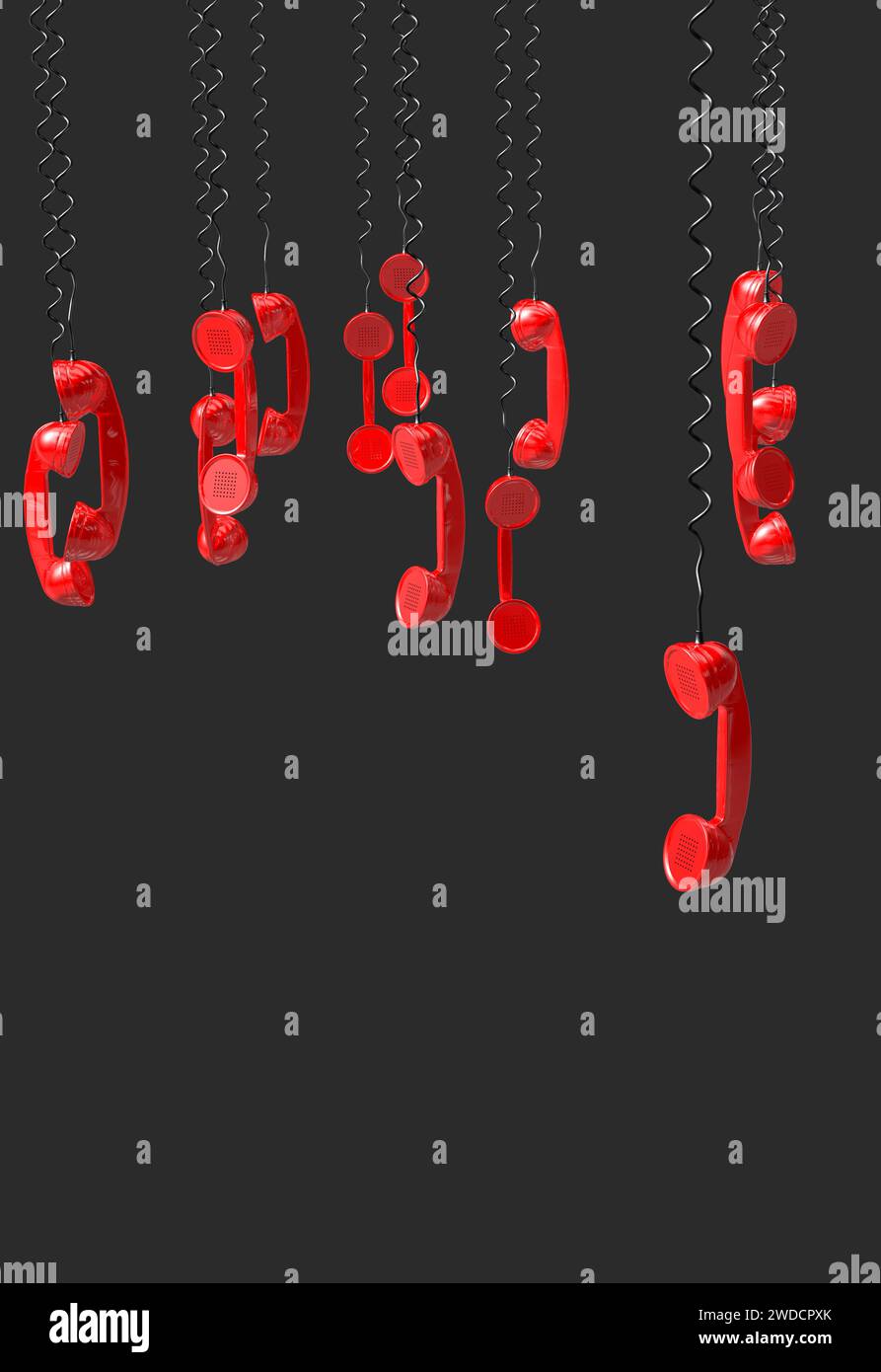 Emergency phone hanging upside down, illustration Stock Photo - Alamy