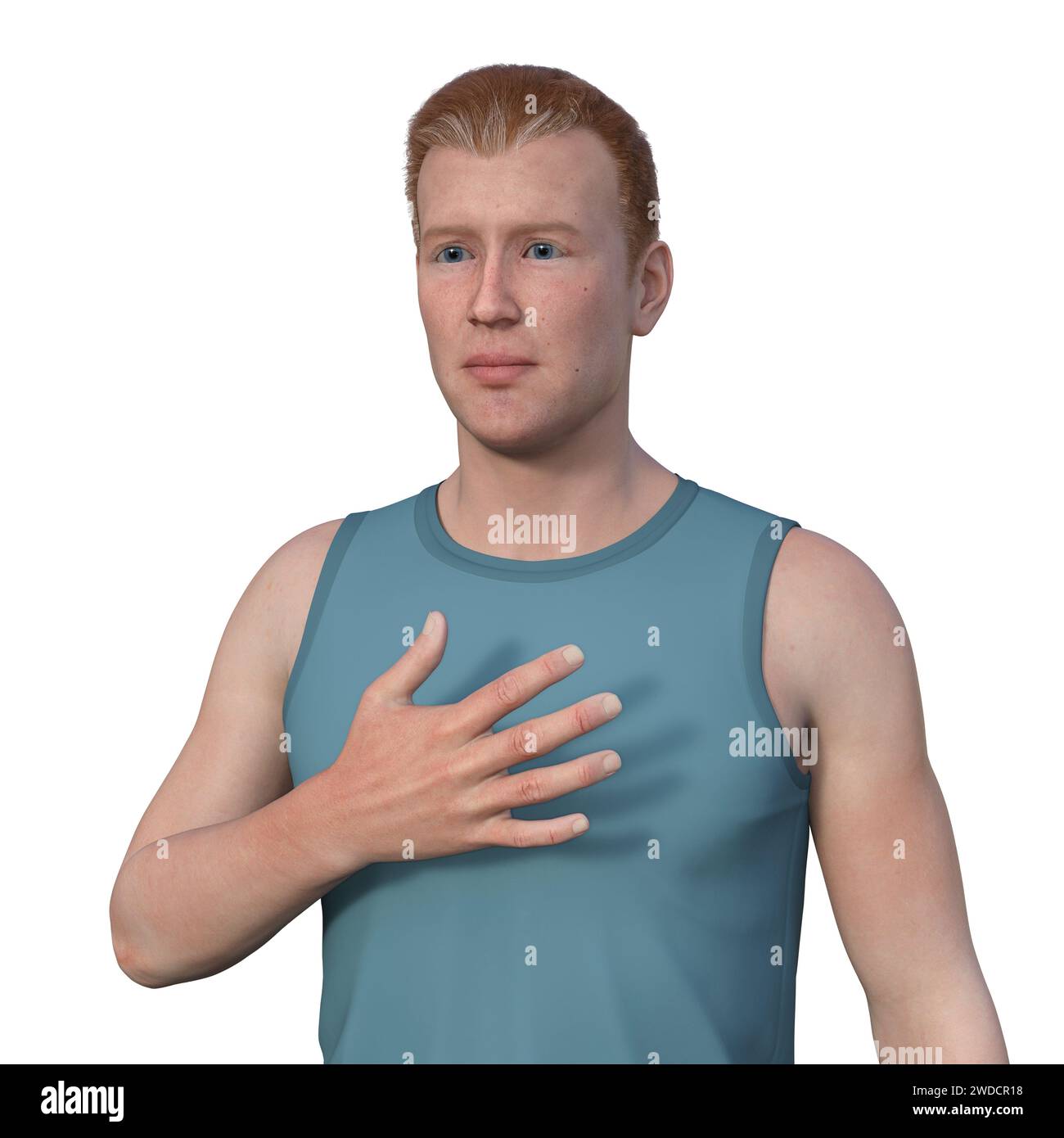 Illustration featuring the upper half part of an adult man Stock Photo ...