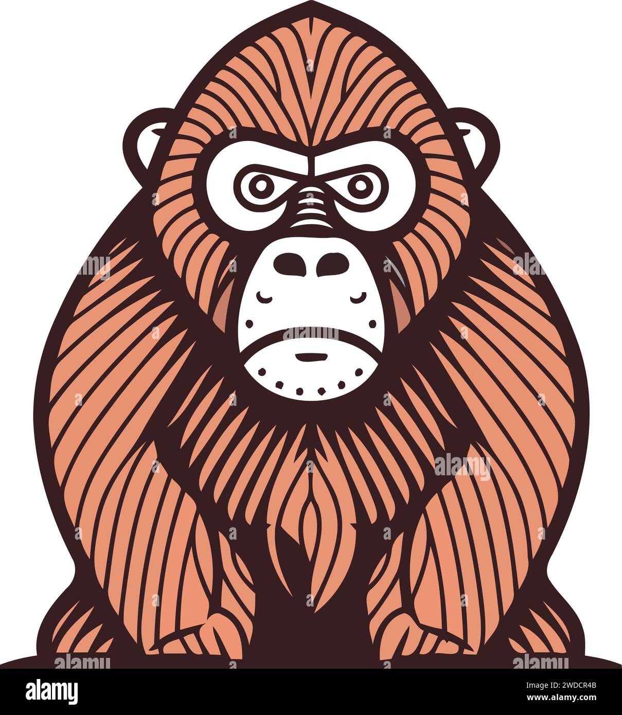 Monkey. Vector illustration isolated on white background. Hand drawing ...