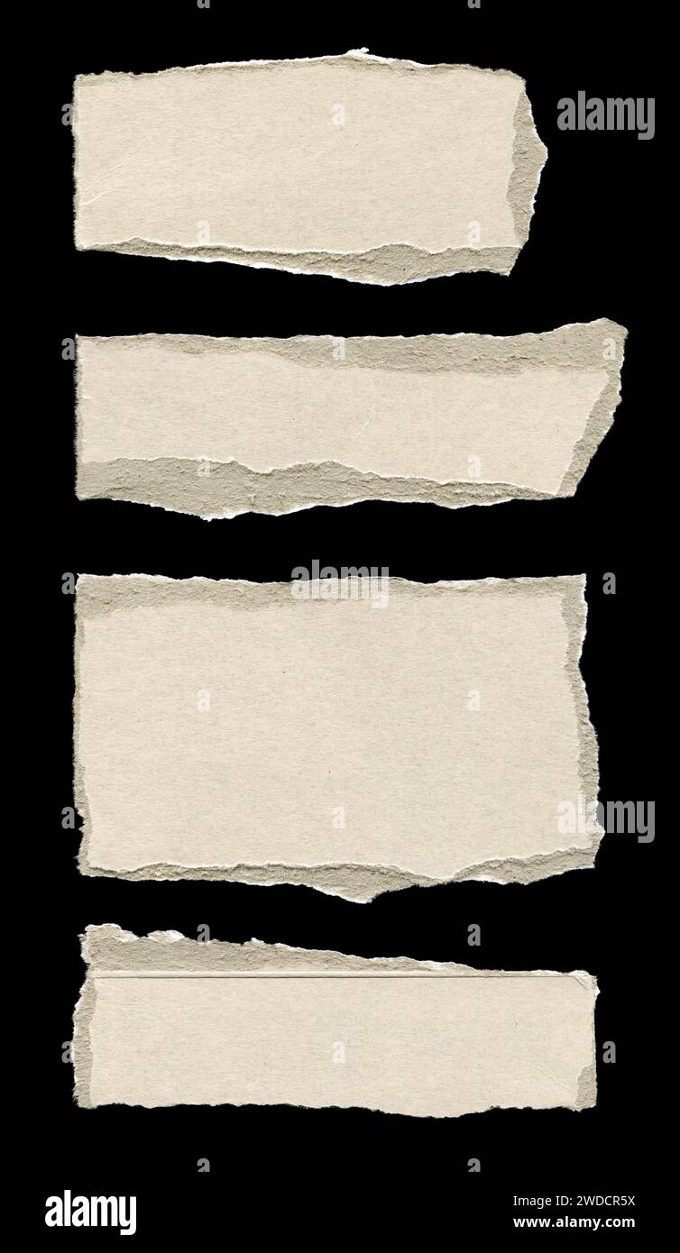 Collection of various pieces of note paper on black background Stock ...