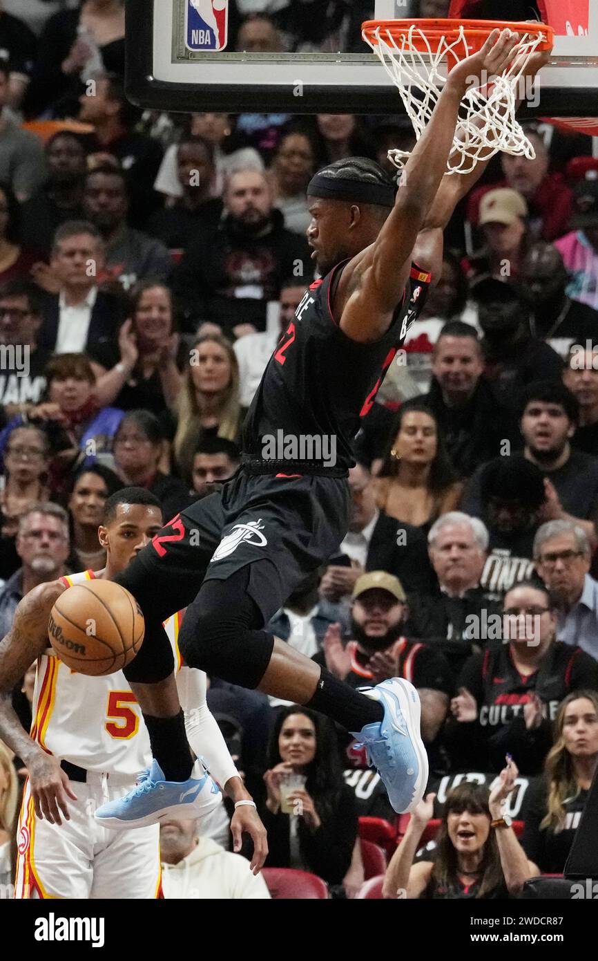 Miami Heat forward Jimmy Butler (22) dunks the ball during the first ...