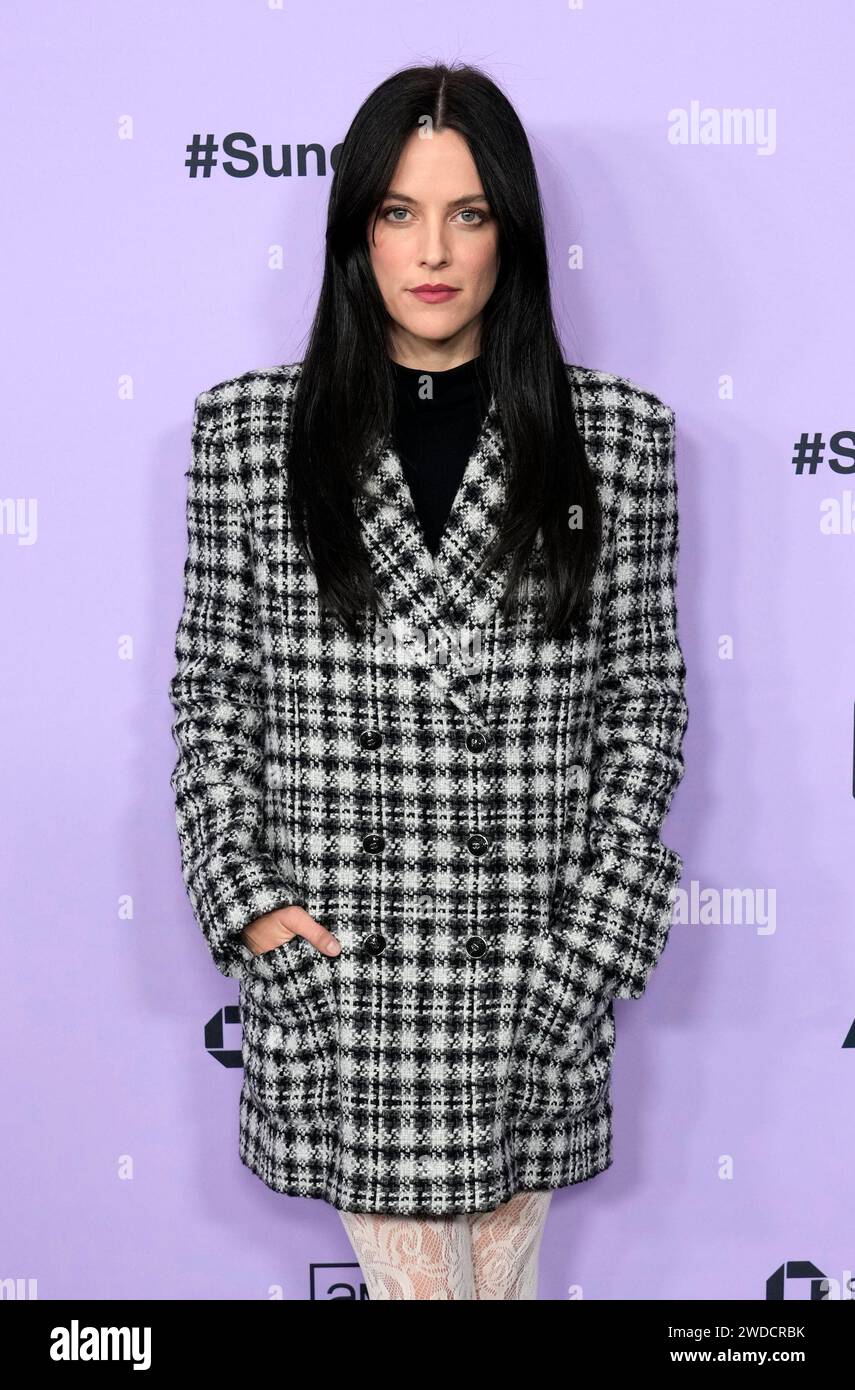 Riley Keough poses at the premiere of the film "Sasquatch Sunset" at ...