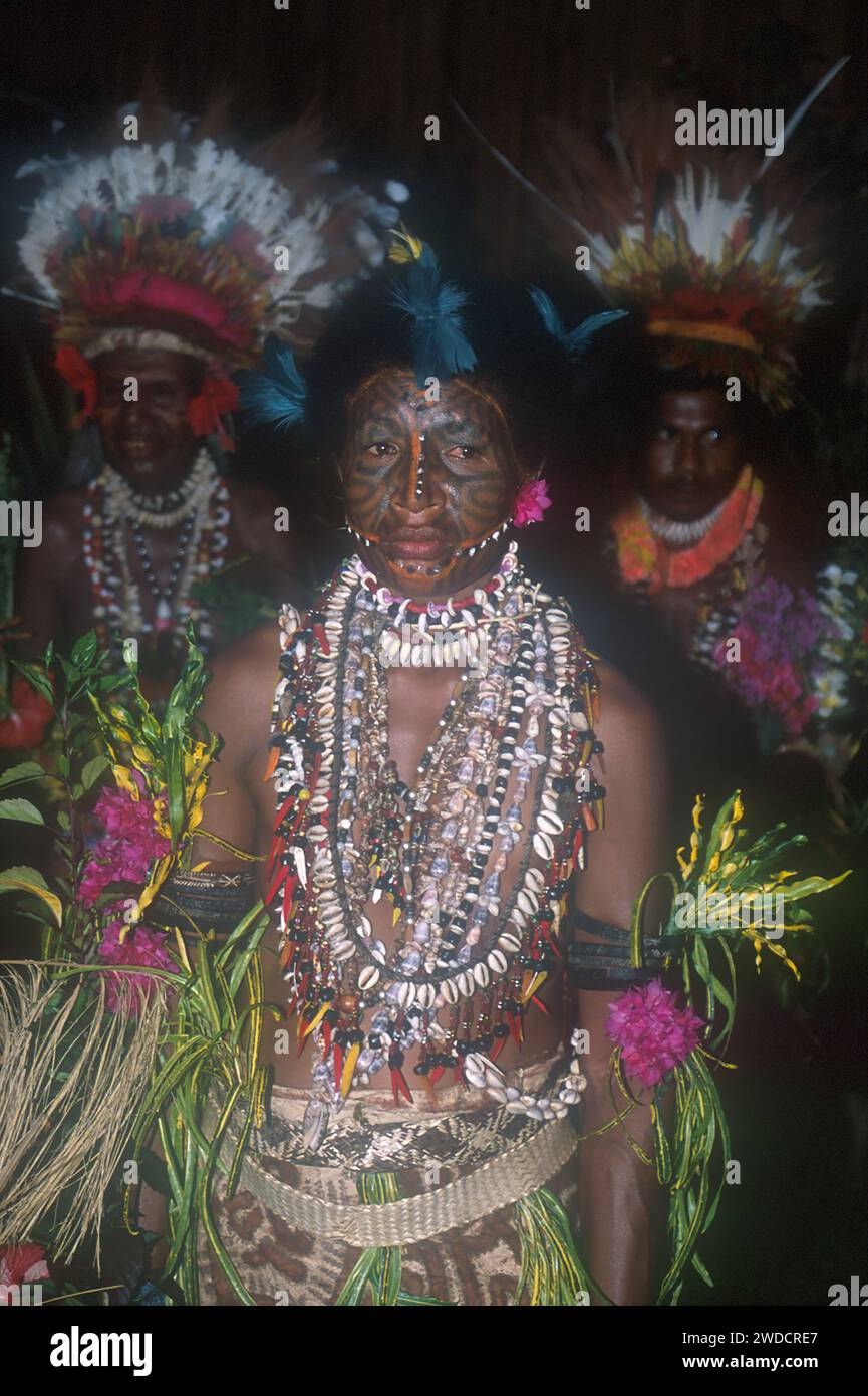 Woman with tattooed face and in traditional dress, taken in 2003, Tufi ...
