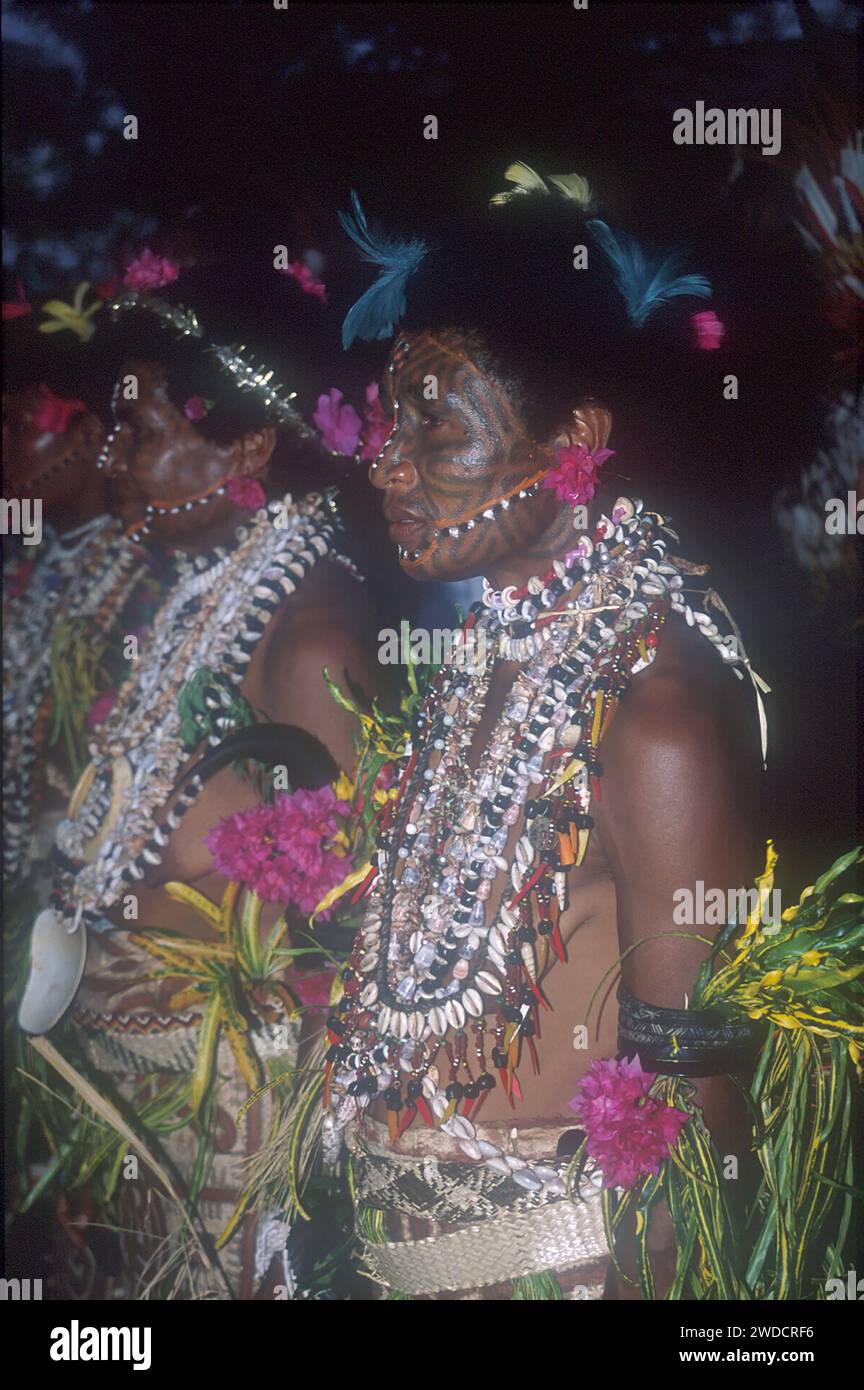 Women with tattooed face and in traditional dress, taken in 2003, Tufi ...