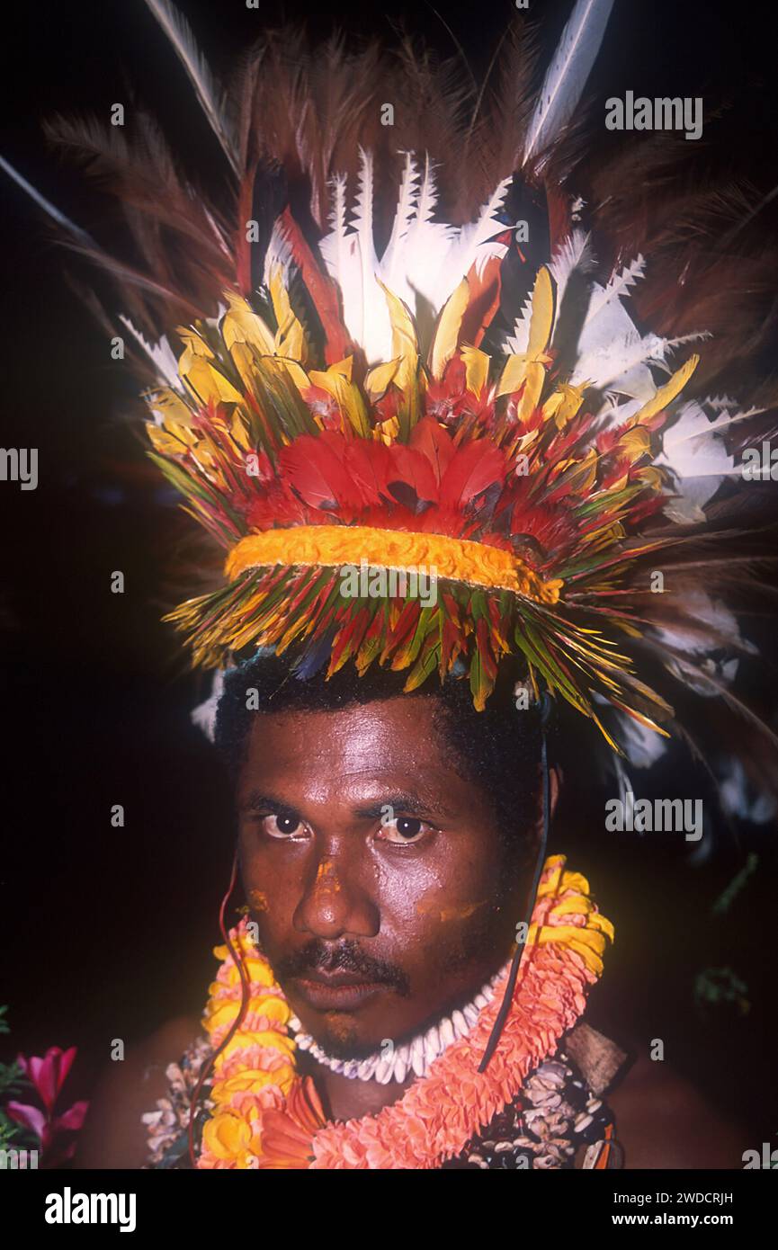 Man in traditional dress, taken in 2003, Tufi, Cape Nelson, Oro ...