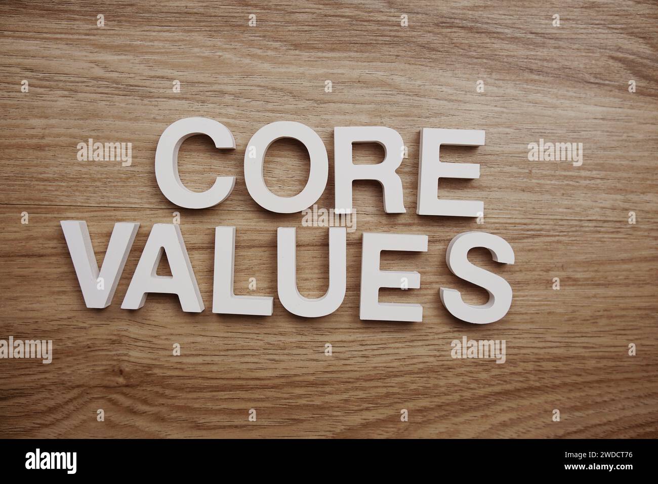 Core Values alphabet letters on wooden background Stock Photo - Alamy