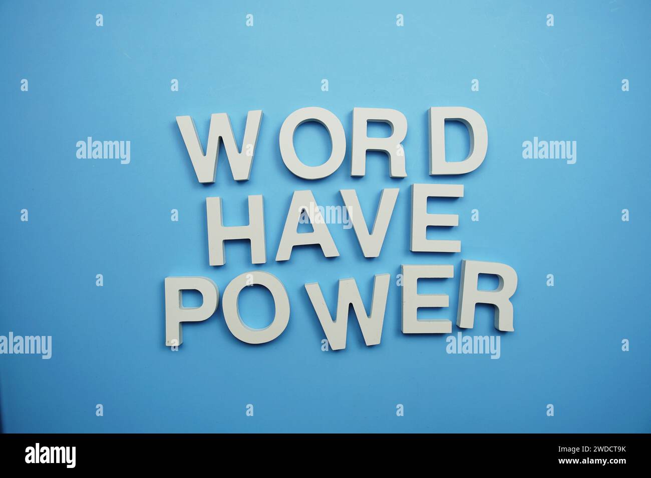 Word Have Power alphabet letters on blue background Stock Photo - Alamy