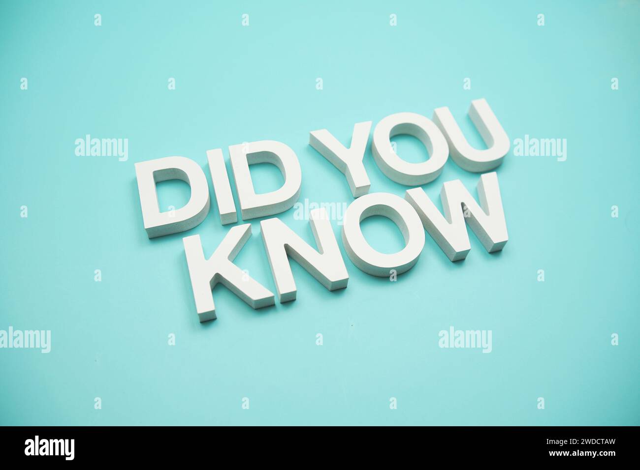 Did You Know alphabet letters on blue background Stock Photo - Alamy