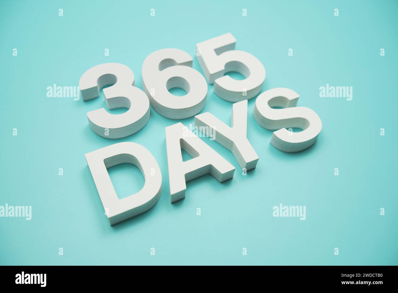 365 days alphabet letter with space copy on blue background Stock Photo ...