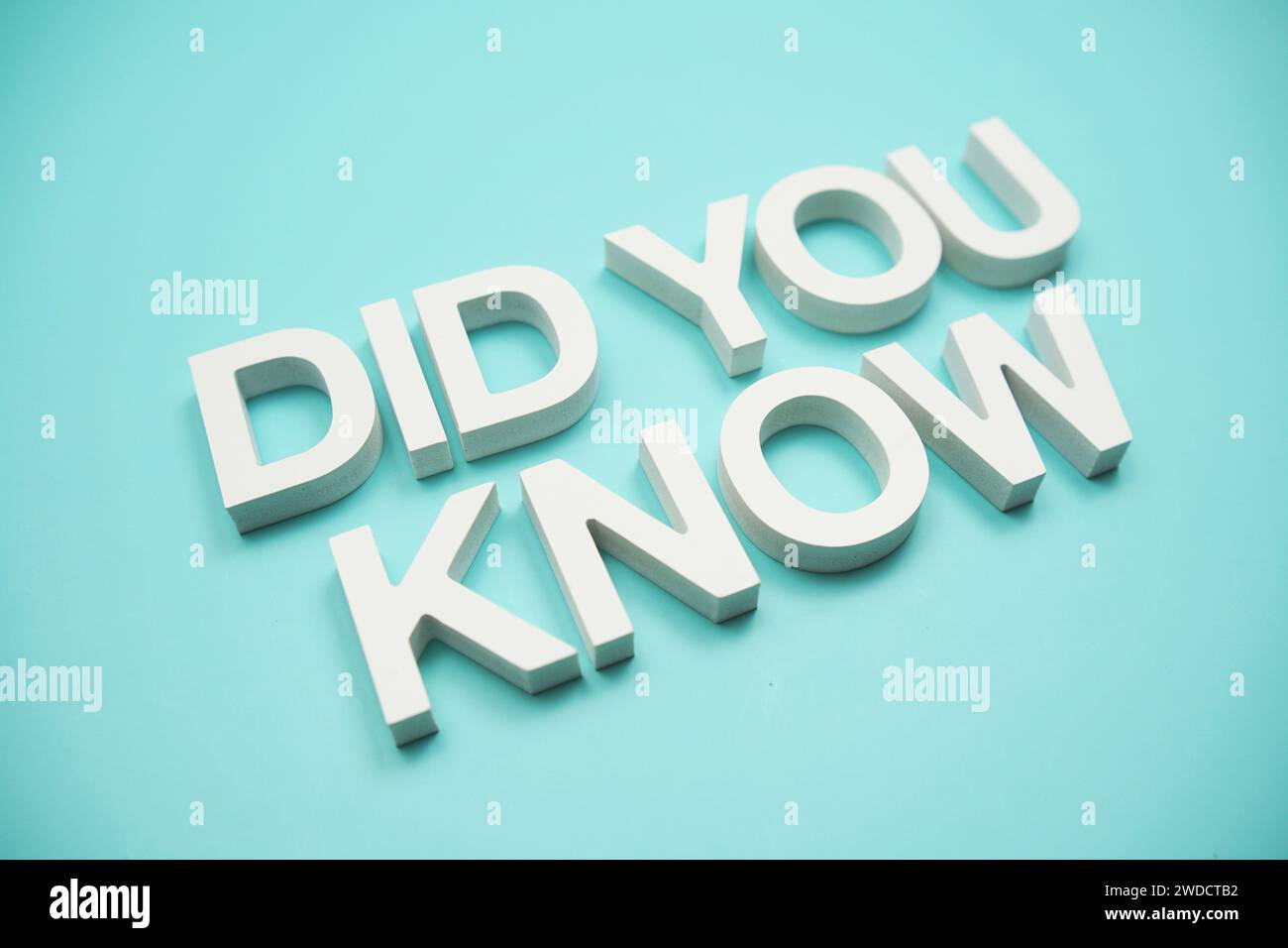 Did You Know alphabet letters on blue background Stock Photo - Alamy