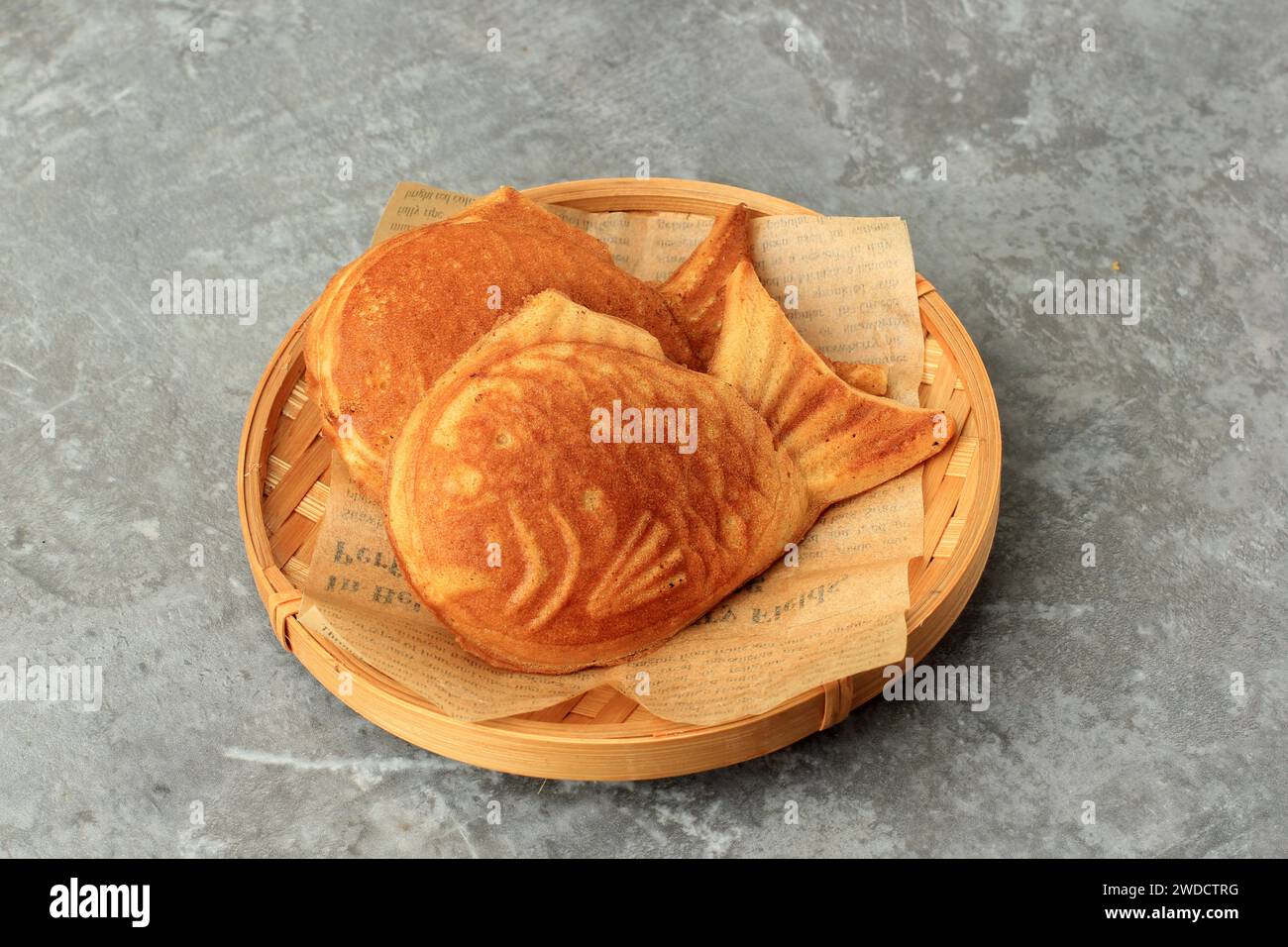 Japanese Taiyaki, Fish Shaped Cake with Sweet Red Bean Paste at Street ...