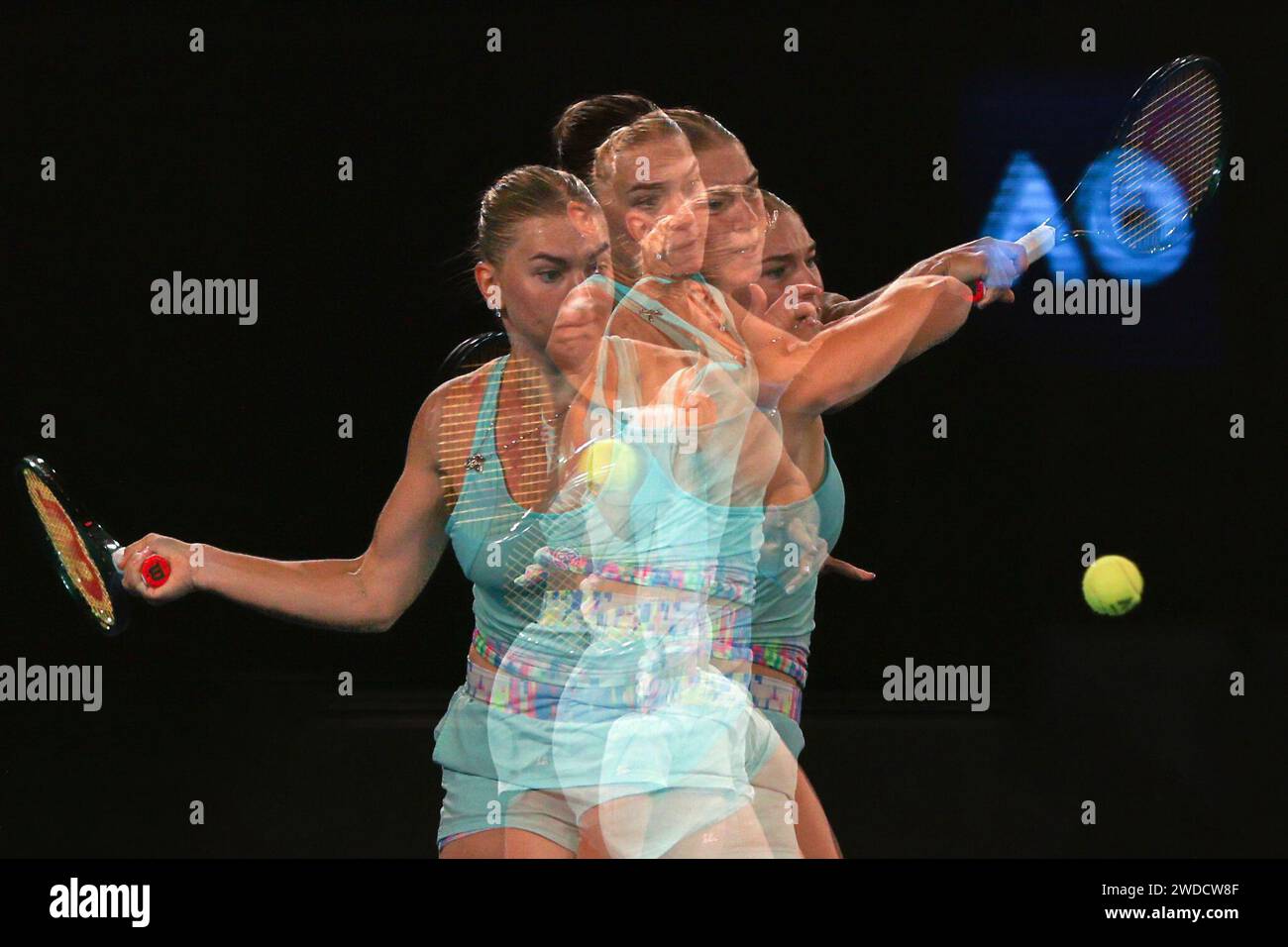 Melbourne, Australia, 19th Jan, 2024. Tennis player Maria Timofeeva ...