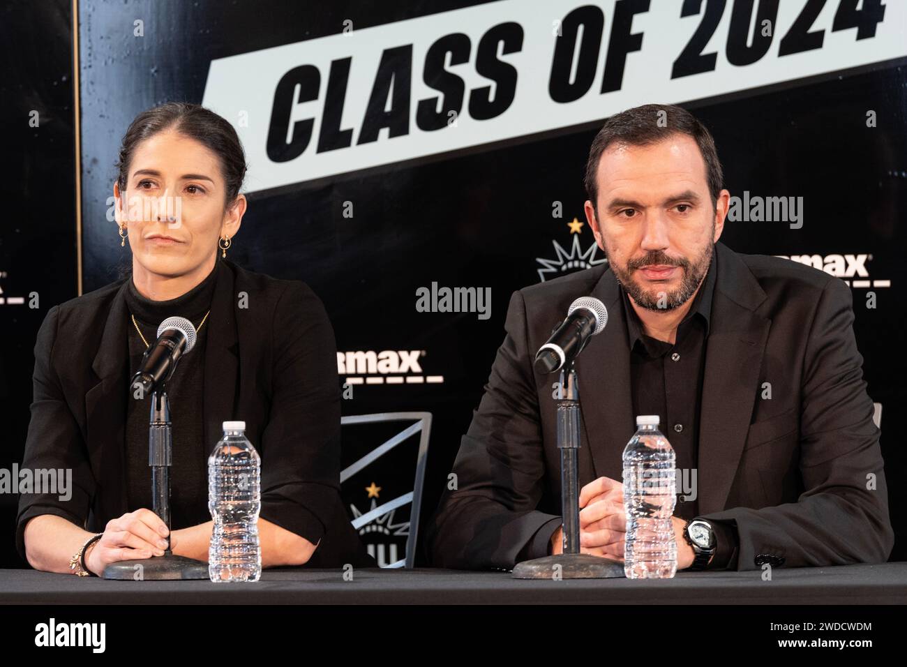 Yael Averbuch West and Juan Carlos Amoros attend Gotham FC introduction ...