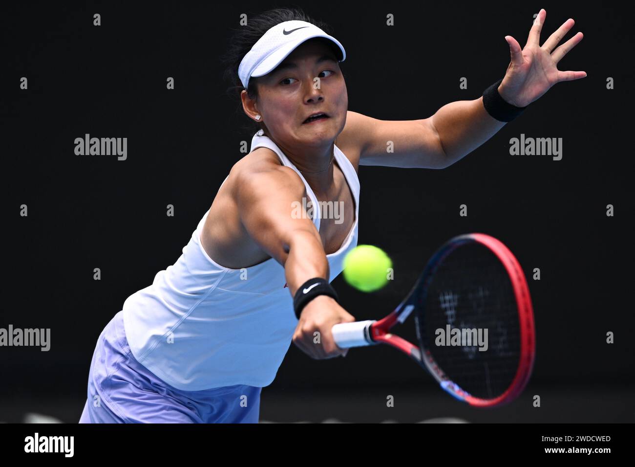 Melbourne, Australia. 20th Jan, 2024. Yafan Wang of China in action ...