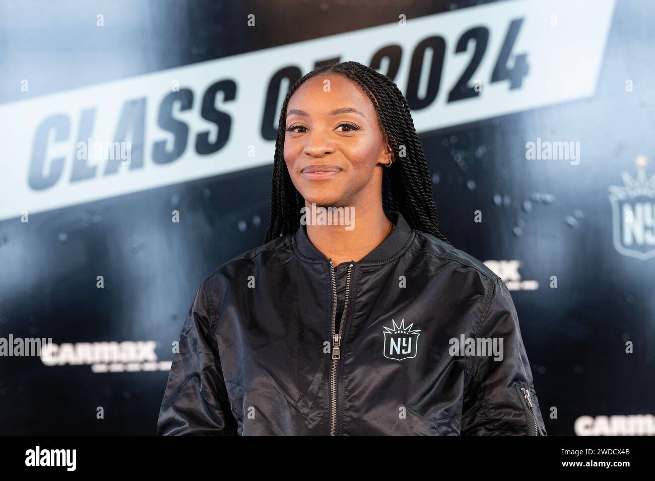 New York, USA. 19th Jan, 2024. Crystal Dunn poses after Gotham FC ...