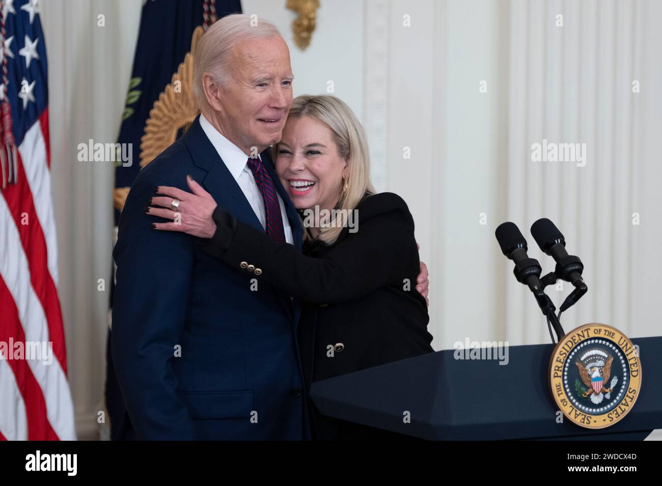 United States President Joe Biden and Hillary Shieve, Mayor of Reno ...