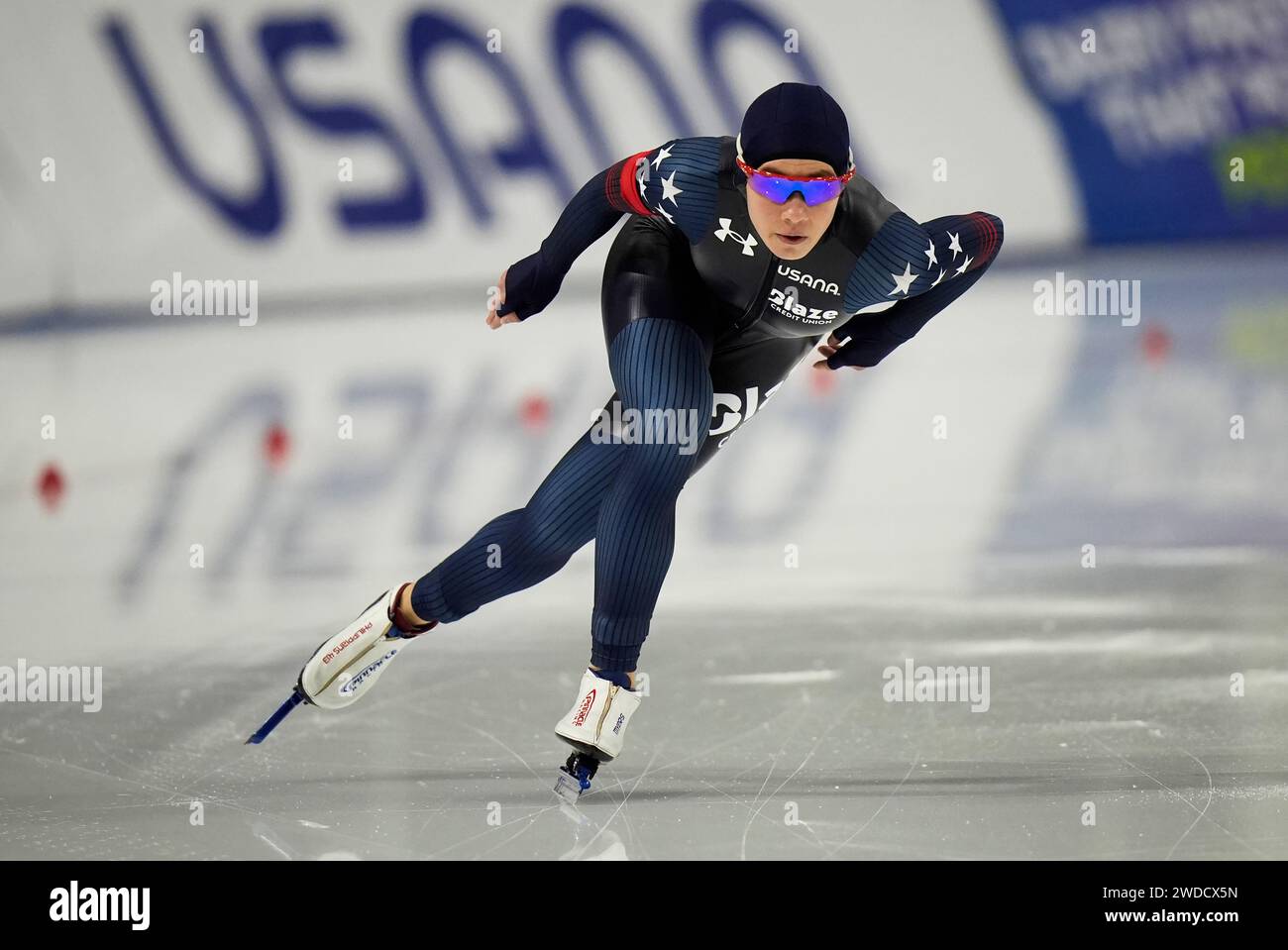 Greta Myers, of the United States, competes during the women's 1,500 ...