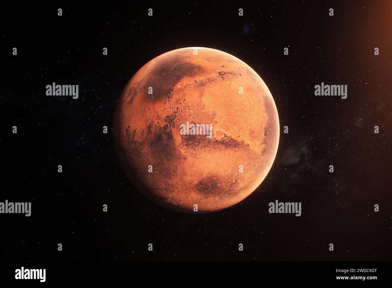 Mars - Surface of the red planet. Picture of Mars the red planet Stock ...