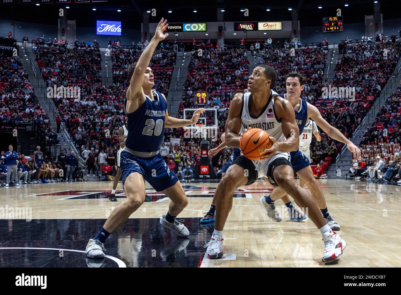 SAN DIEGO, CA - JANUARY 17: San Diego State forward Jaedon LeDee (13 ...