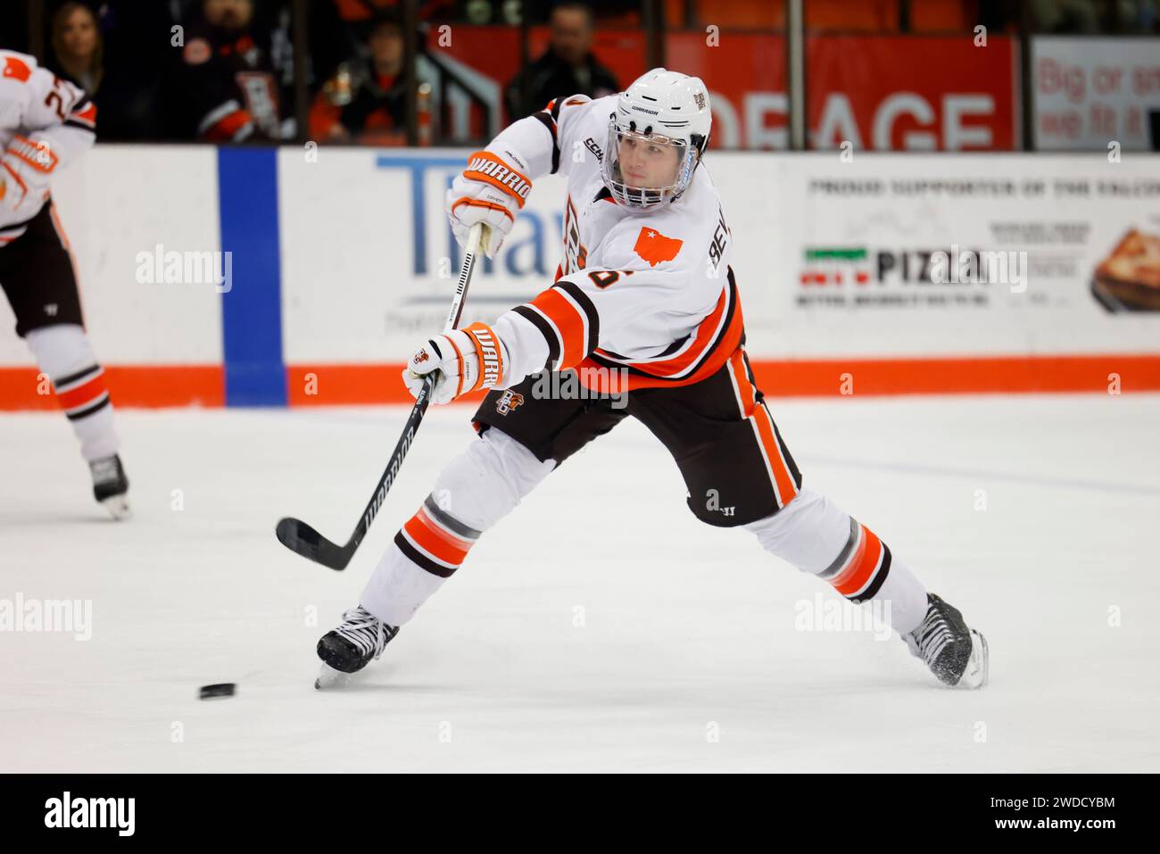 Bowling Green defenseman Michael Bevilacqua (6) takes a shot against ...