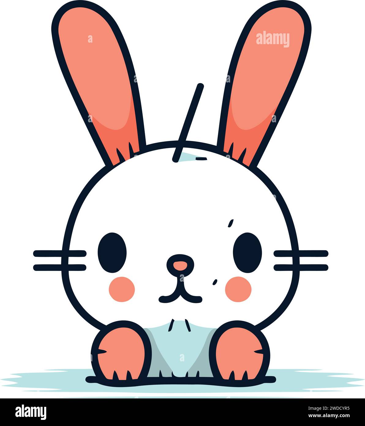 Cute cartoon rabbit with mask. Vector illustration on white background ...