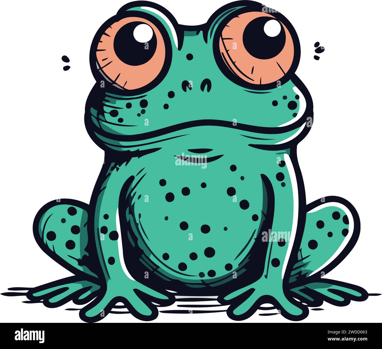 Frog vector illustration. Cute cartoon frog. Vector illustration Stock ...