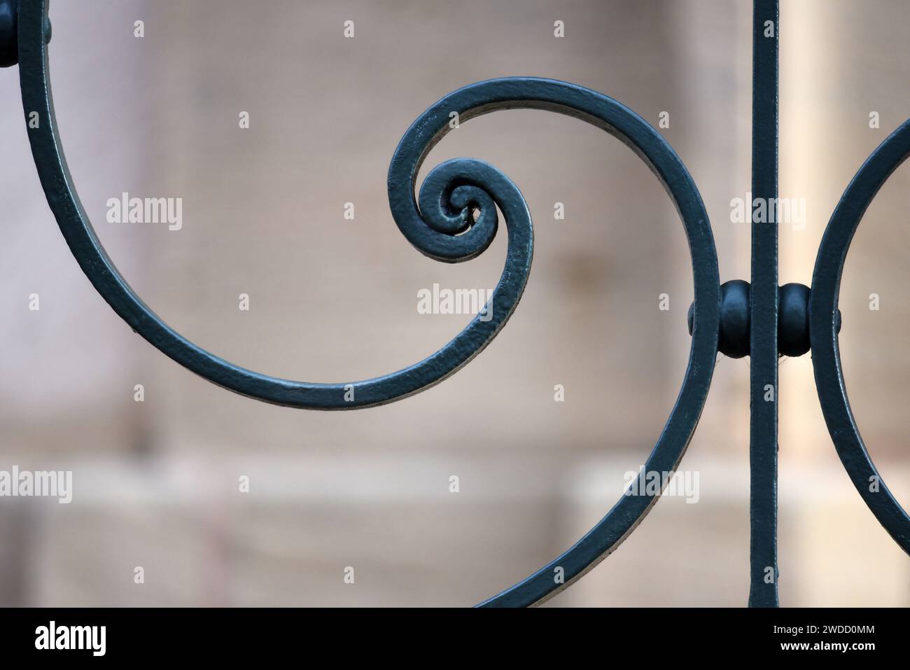 Vintage handcrafted antique iron balcony railing in Barr, Alsace France ...