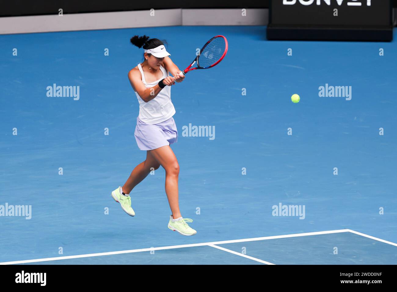 Melbourne, Victoria, Australia. 20th Jan, 2024. MELBOURNE, AUSTRALIA - JANUARY 20: Yafan Wang of ...