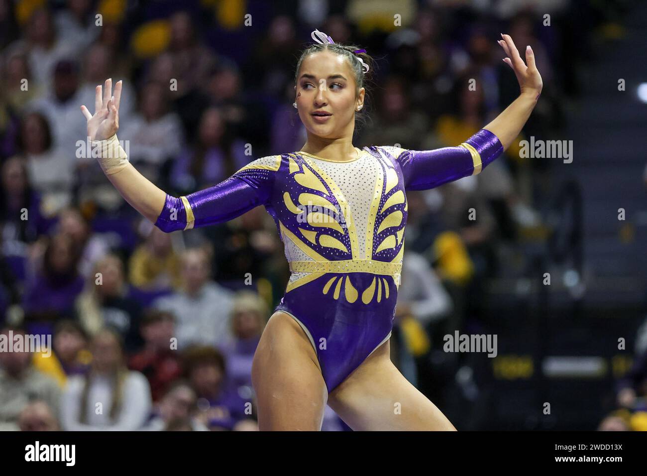 Baton Rouge, LA, USA. 19th Jan, 2024. LSU's Aleah Finnegan performs on ...