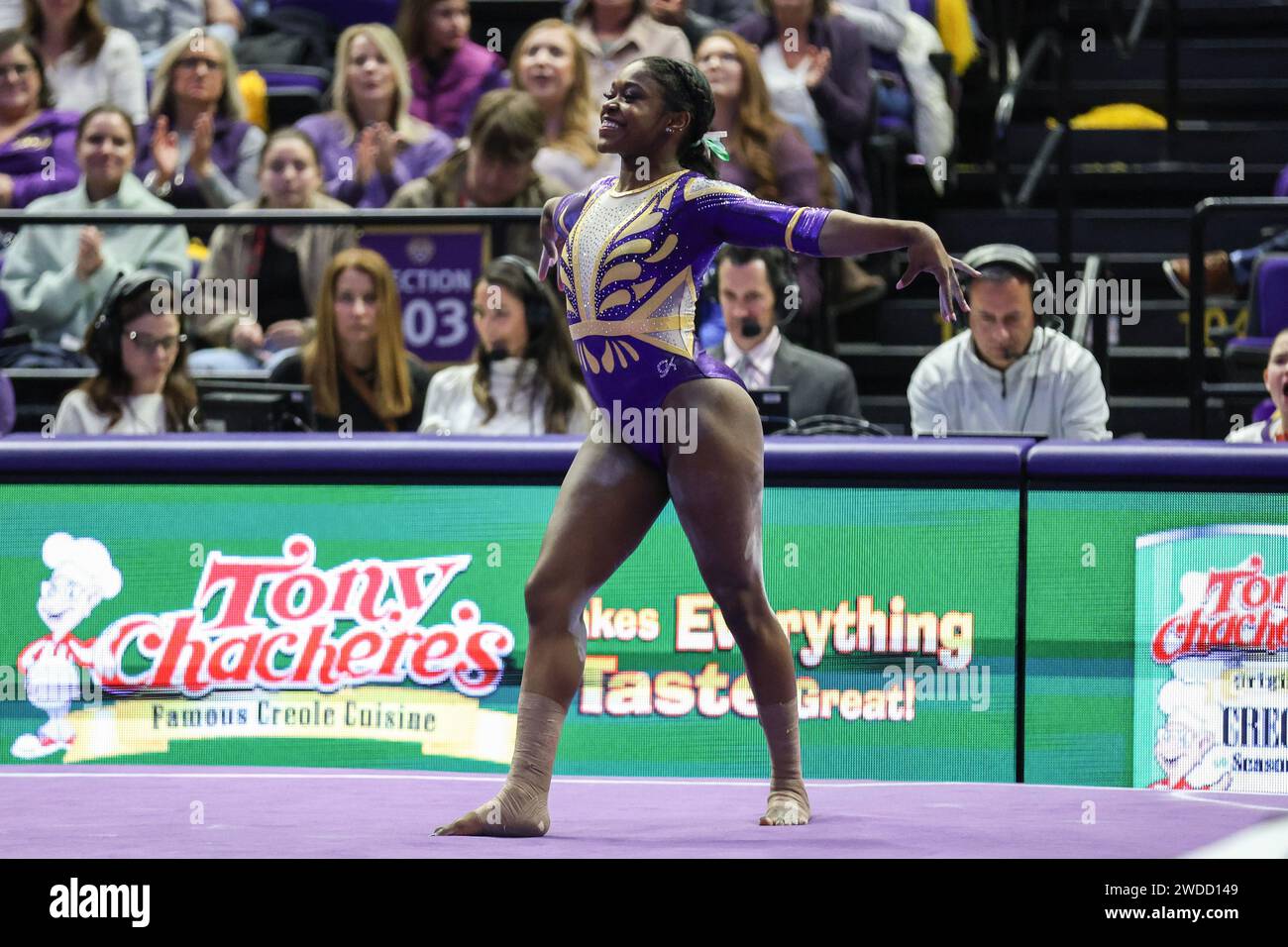 January 19, 2024: LSU's Kiya Johnson performs her floor routine for a ...