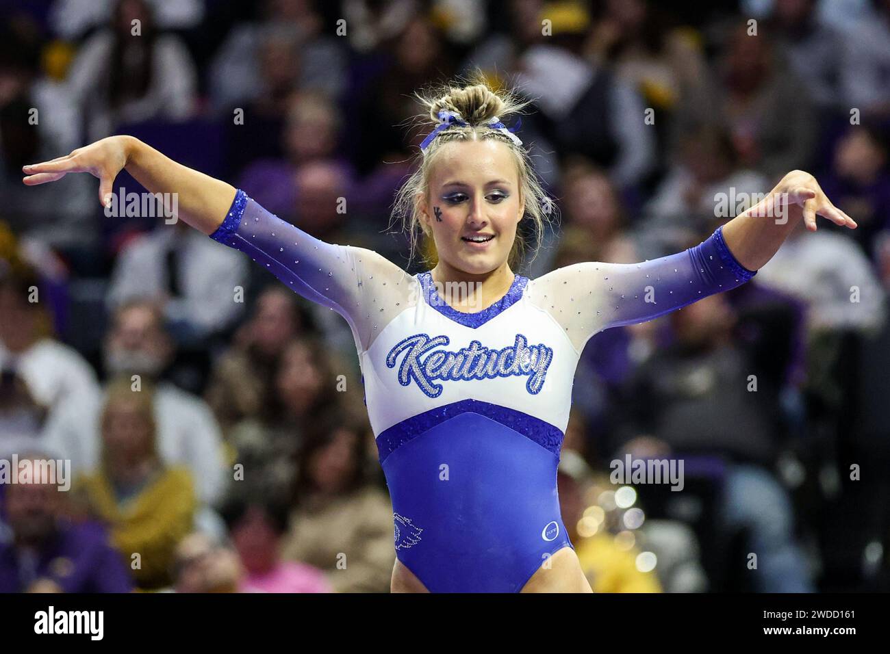 Baton Rouge, LA, USA. 19th Jan, 2024. Kentucky's Raena Worley competes ...