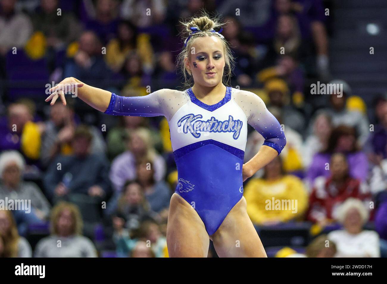 Baton Rouge, LA, USA. 19th Jan, 2024. Kentucky's Raena Worley competes ...