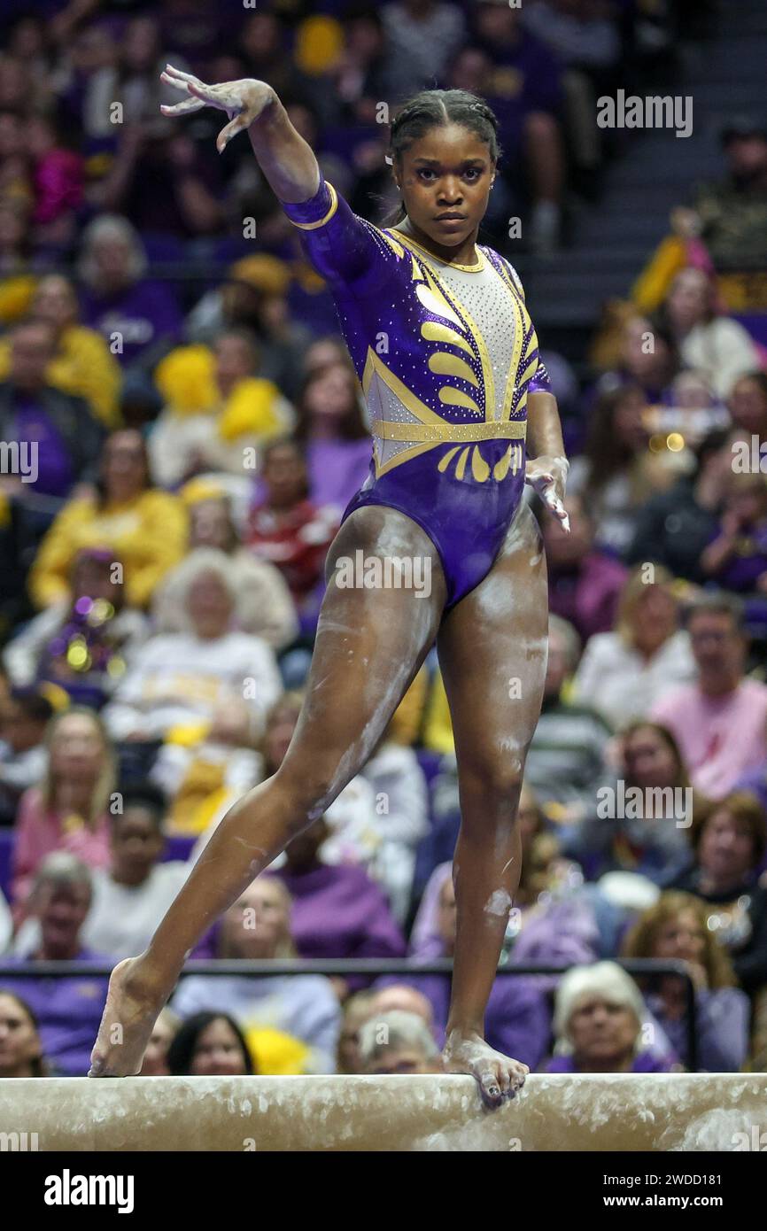 Baton Rouge, LA, USA. 19th Jan, 2024. LSU's Kiya Johnson performs on ...