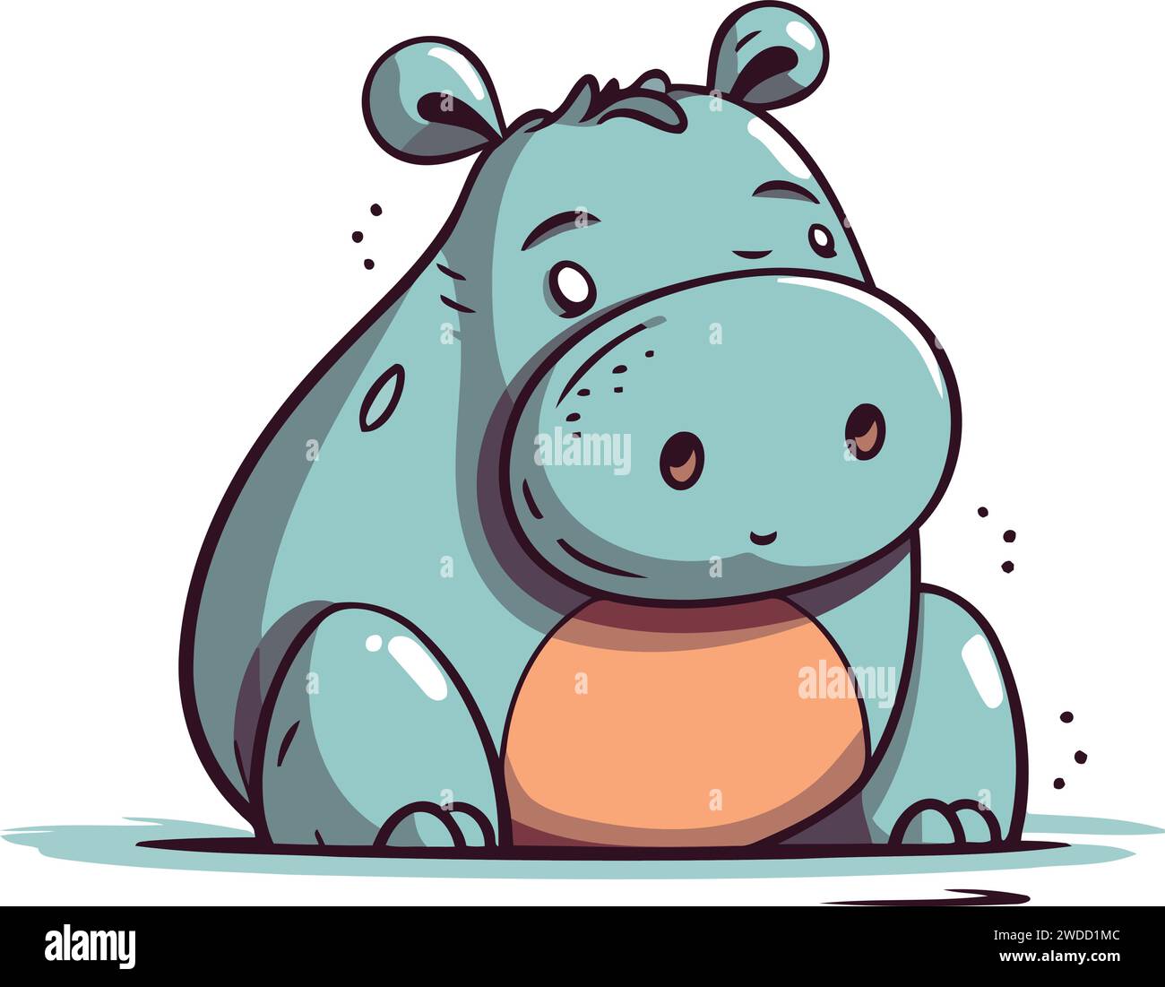 Cartoon hippopotamus. Vector illustration of a wild animal Stock Vector ...