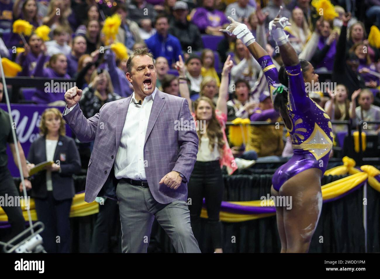 Baton Rouge, USA. 19th Jan, 2024. January 19, 2024: LSU Head Coach Jay ...