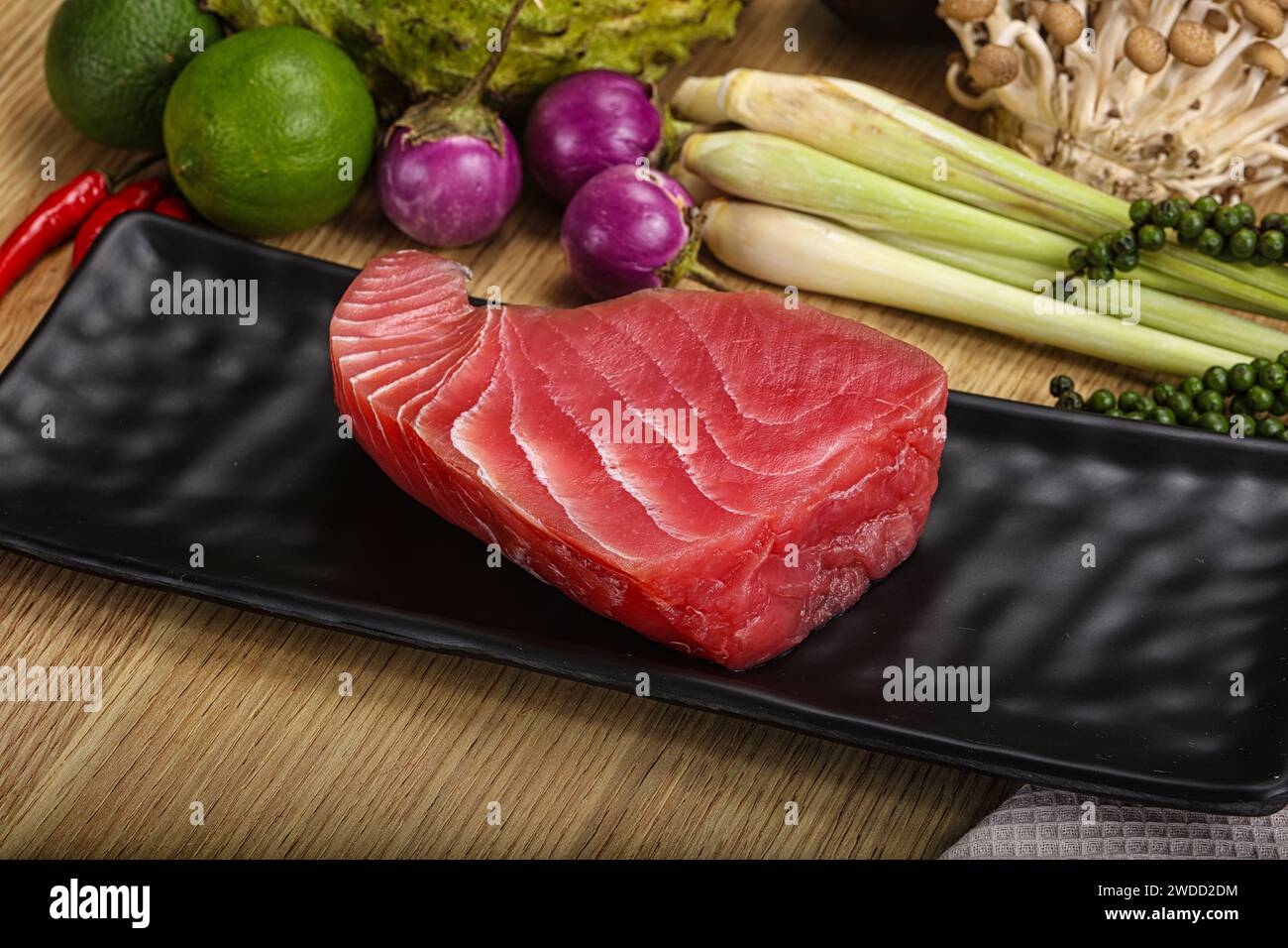 Raw fresh tuna fish steak for grill Stock Photo - Alamy
