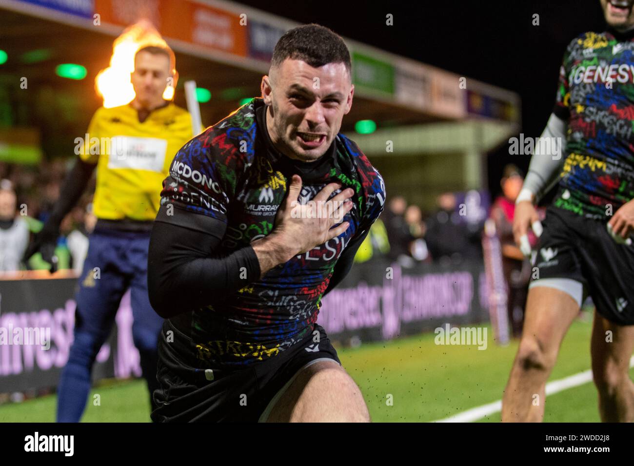 Galway, Ireland. 20th Jan, 2024. Andrew Smith of Connacht celebrates ...