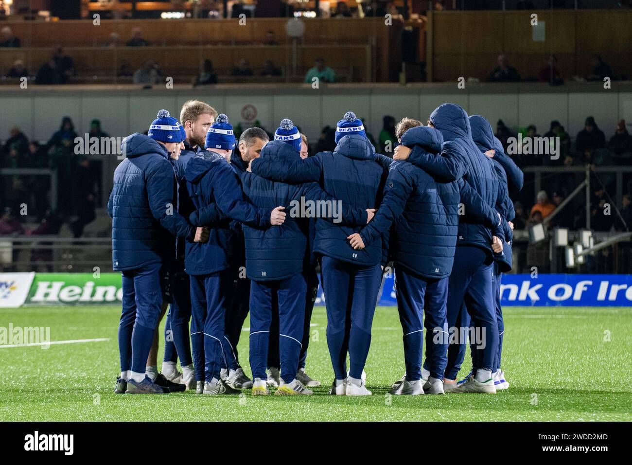 Galway, Ireland. 20th Jan, 2024. The Bristol Bears players prior the ...