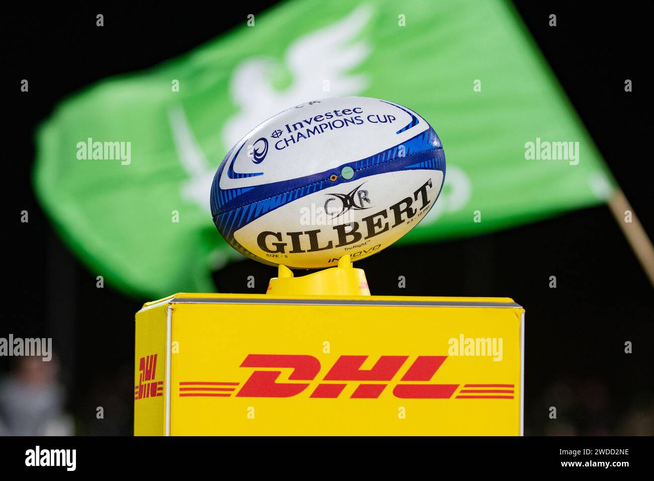 Galway, Ireland. 20th Jan, 2024. The official match ball during the ...