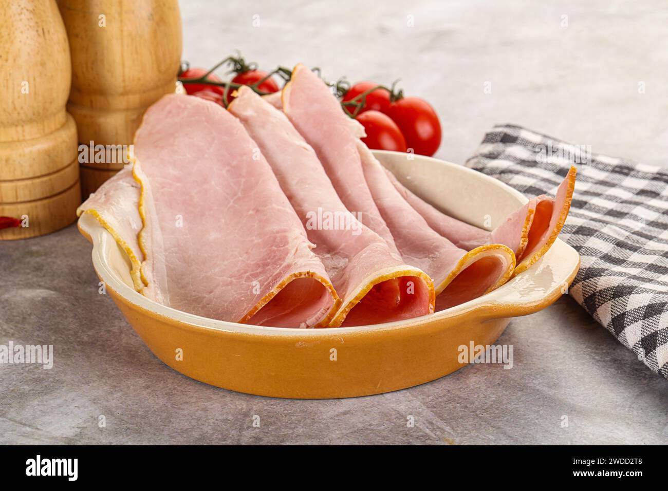 Italian Prosciutto Kotto snack appetizer in the plate Stock Photo - Alamy