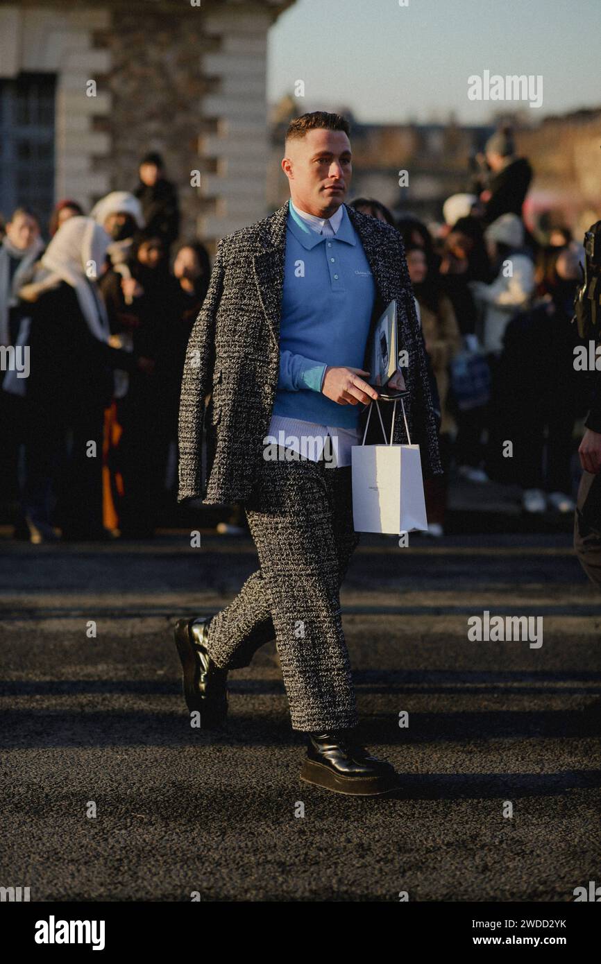 Paris, France. 19th Jan, 2024. Street style, Colton Haynes arriving at ...