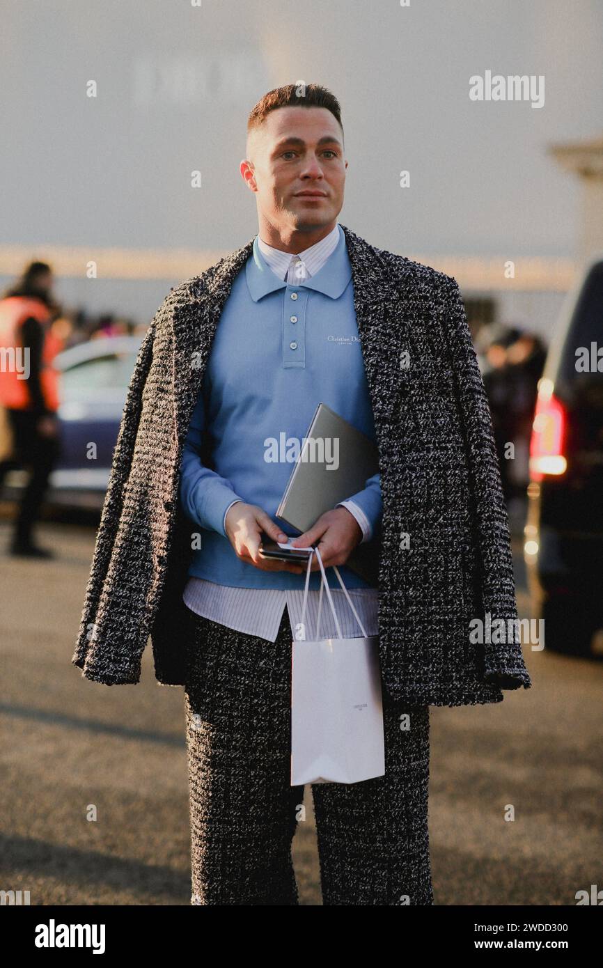 Paris, France. 19th Jan, 2024. Street style, Colton Haynes arriving at ...