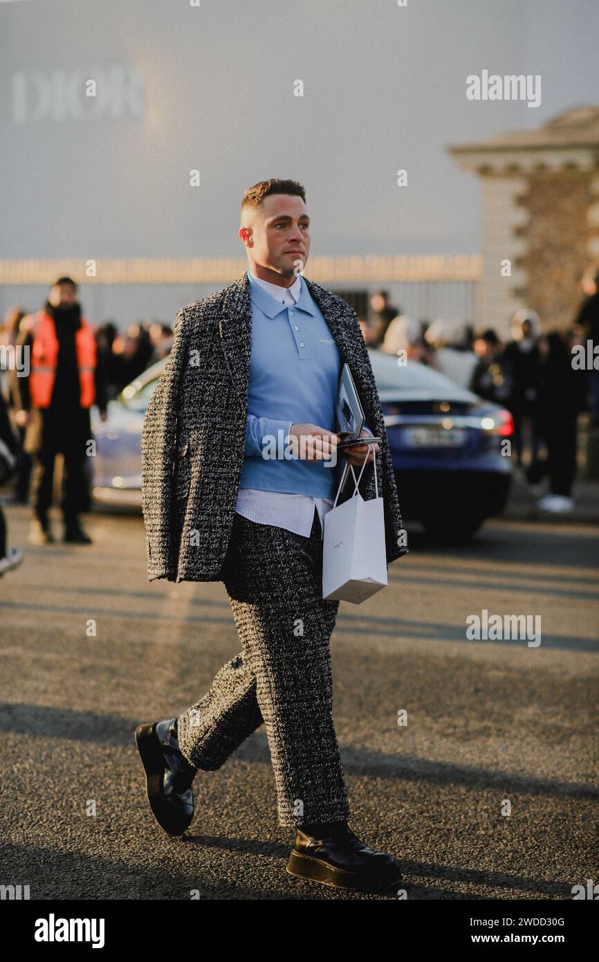 Paris, France. 19th Jan, 2024. Street style, Colton Haynes arriving at ...