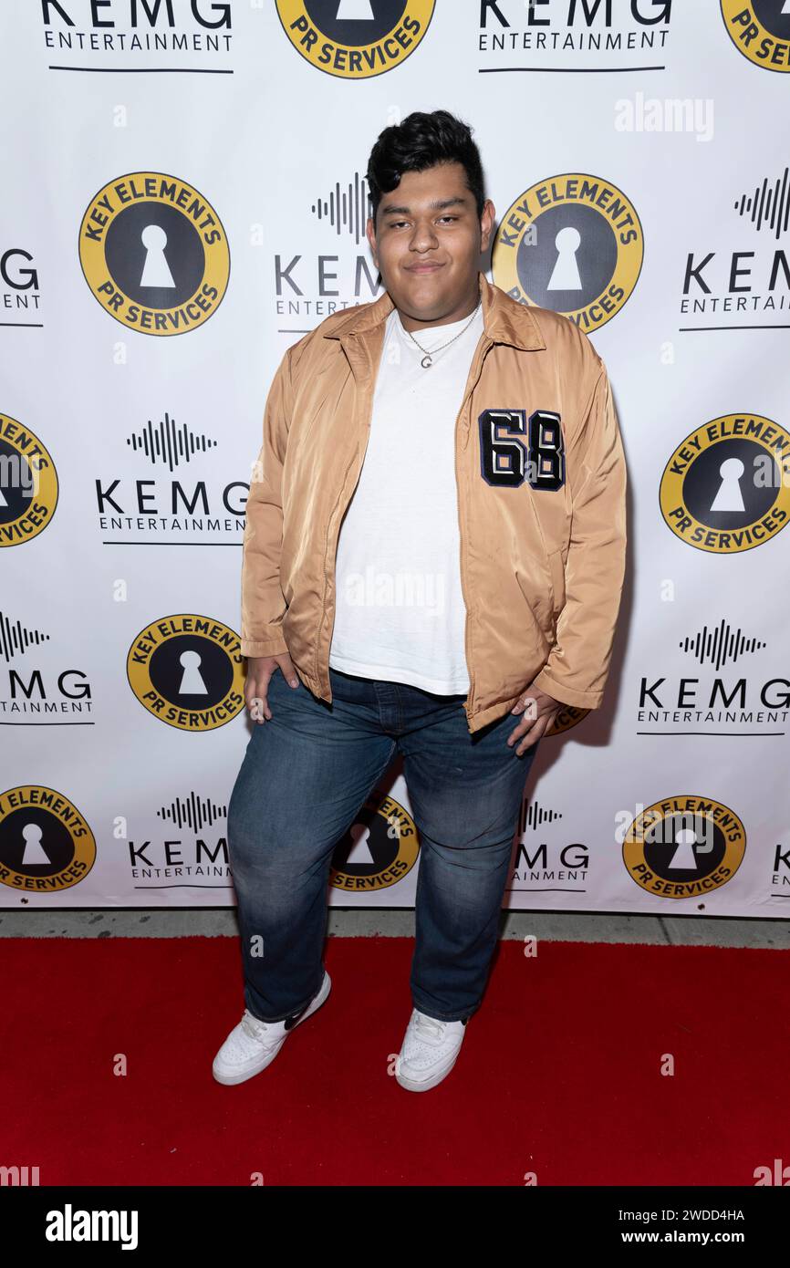 Los Angeles, USA. 19th Jan, 2024. Actor Axel Chico attends Key Elements ...