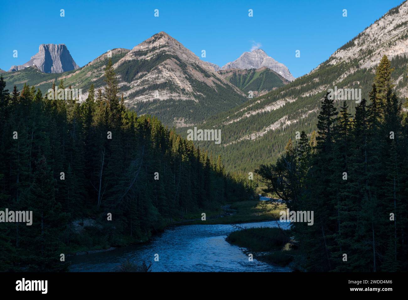 Kananaskis River below Mt. Kid, Kananaskis Country, Alberta, Canada ...