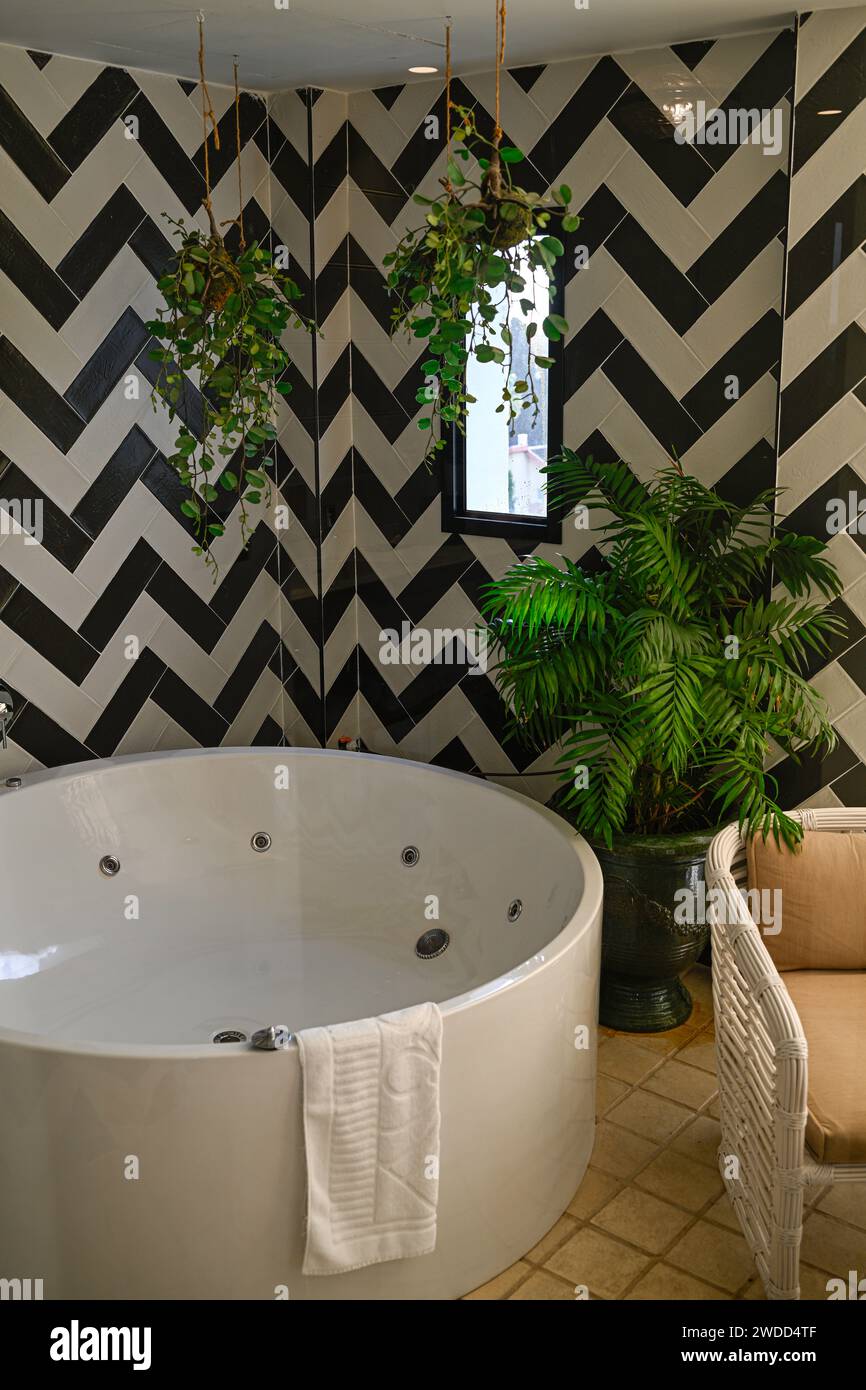 Isolated close up high resolution image of hot tub, Jacuzzi in an ...